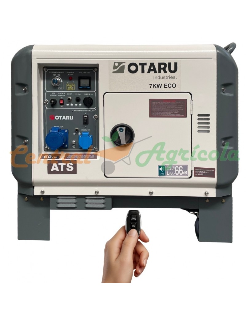 Generador Diesel 7kw Insonorizado 66dB Monofásico con ATS Otaru Control ...