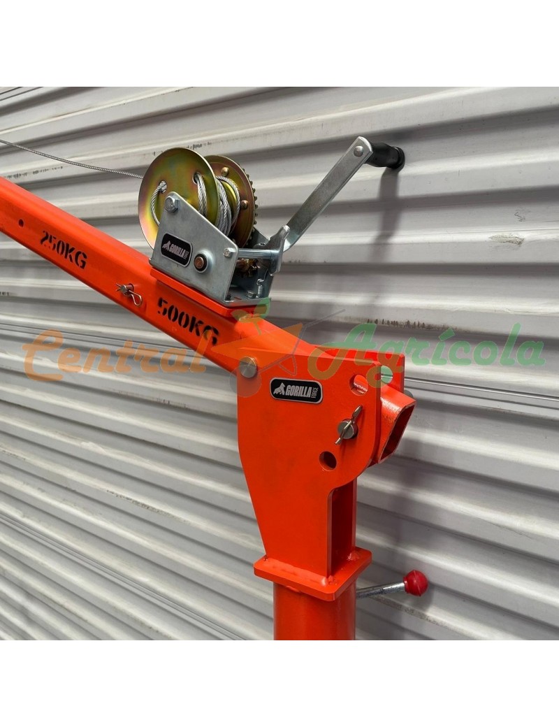 Tecle Grúa Pluma Giratoria 500KG Malacate Manual (piola acero)