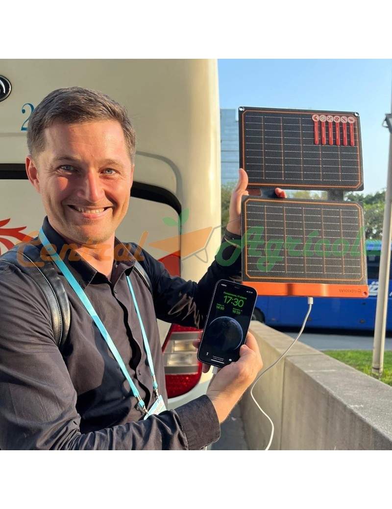 Panel Solar Cargador Plegable 20W USB-A USB-C Portátil Impermeable