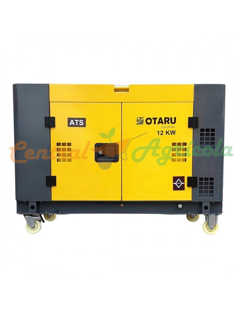 Generador Diesel 12kw Silencioso ATS 220v Monofásico 2 Cilindros en V con Ruedas Otaru