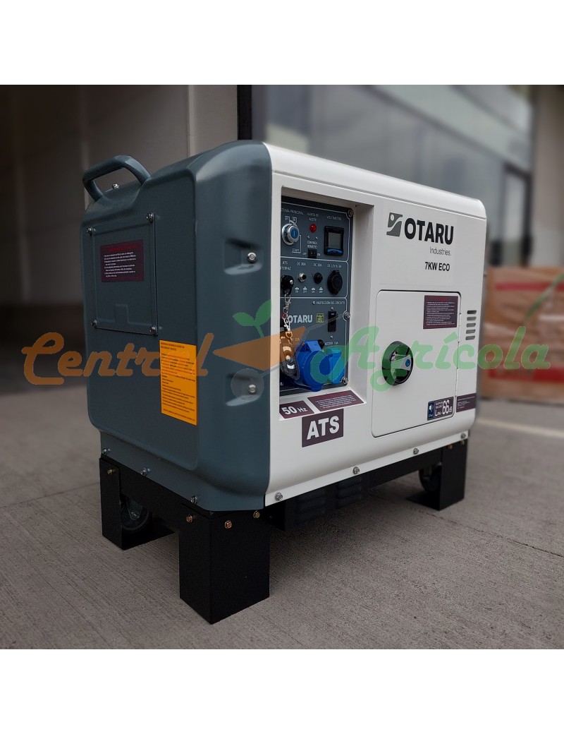 Generador Diesel 7kw Insonorizado 66dB Monofásico con ATS Otaru Control ...