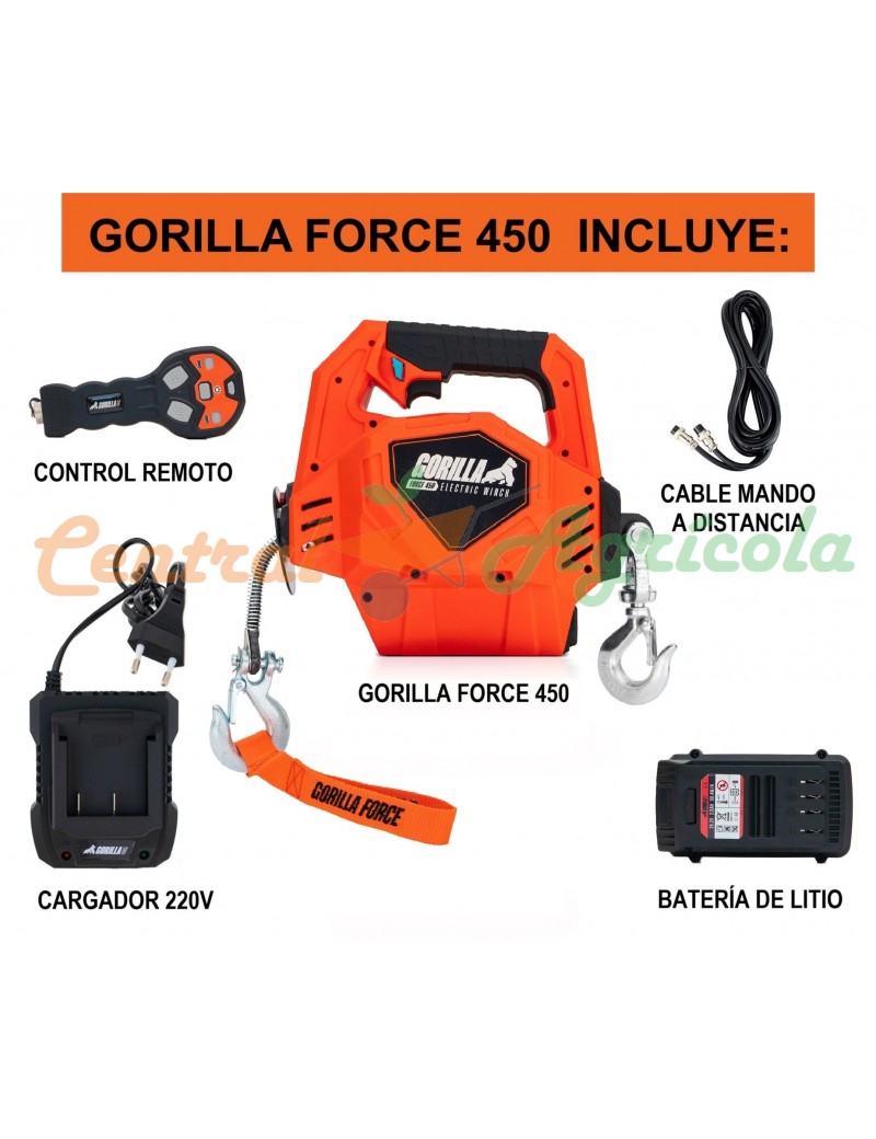 Tecle Grúa Pluma Gorilla Force 500kg Winche Piola Sintética 12 mts.