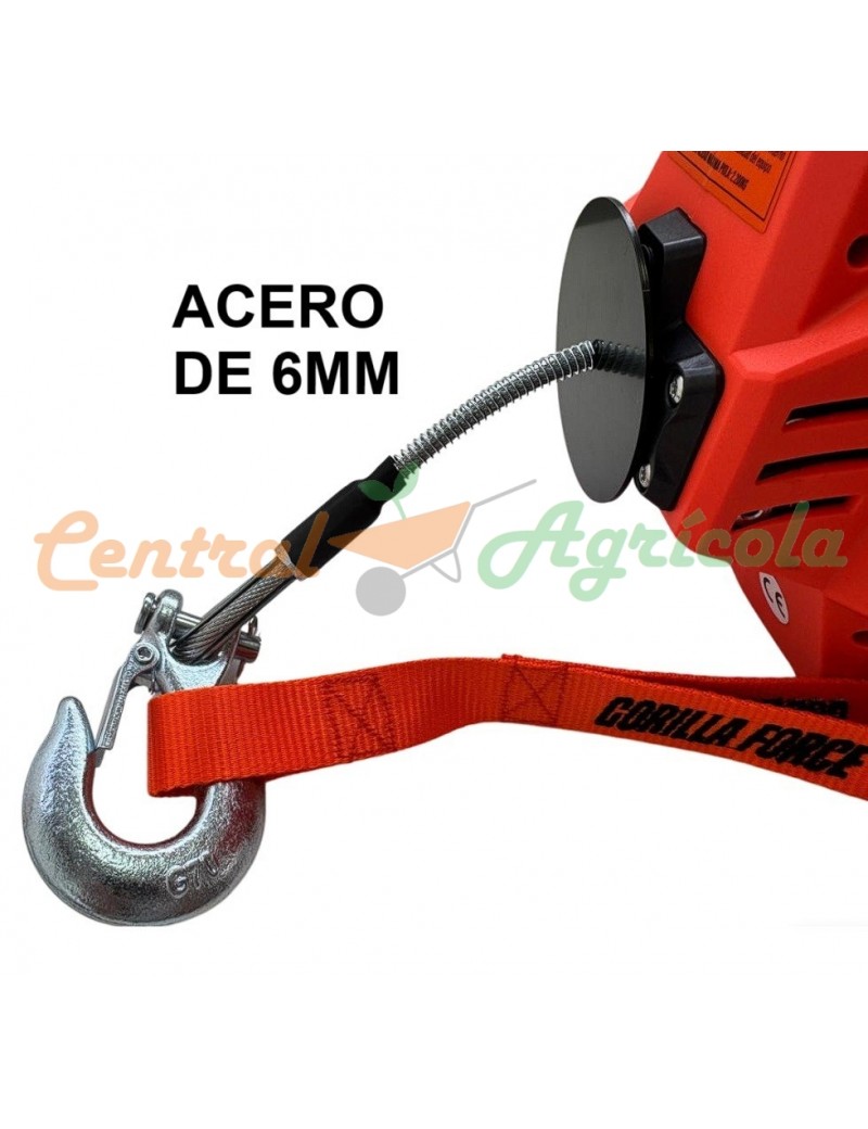 Tecle Grúa Pluma Pick Up Extensible Gorilla Force 400kg Piola Acero