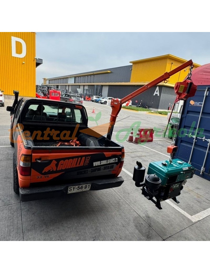 Tecle Grúa Pluma Pick Up Extensible Gorilla Force 400kg Piola Acero